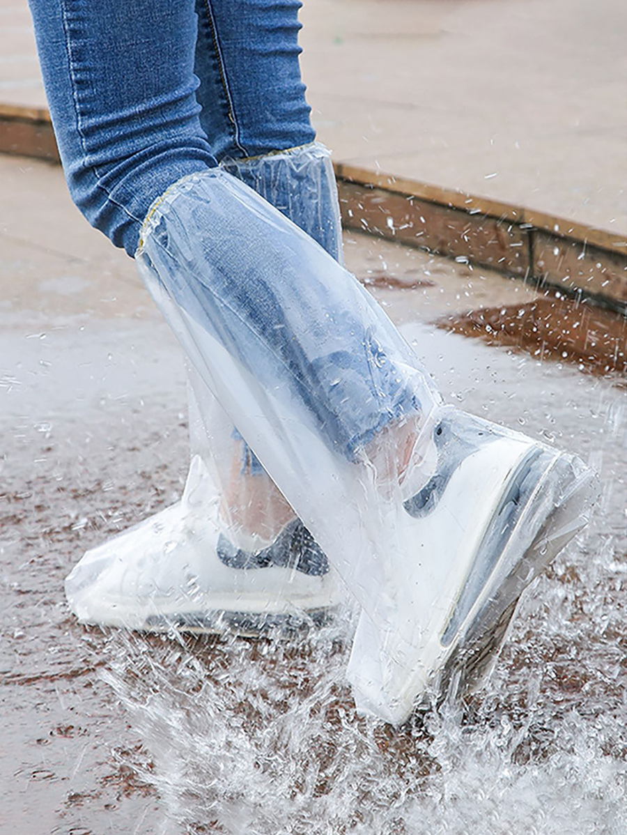 2pcs/set Plastic Rain Boots Cover, Minimalist Disposable Rain Shoe ...