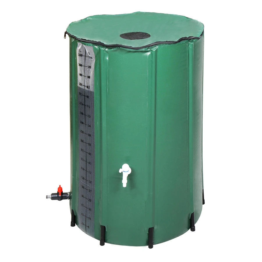 100 Gallon Rain Barrel, Collapsible Water Tank Storage Container Rain ...