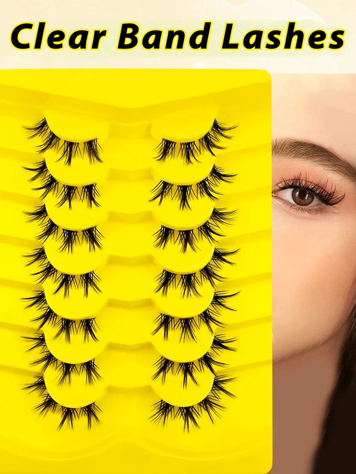 With Clear Band Lashes