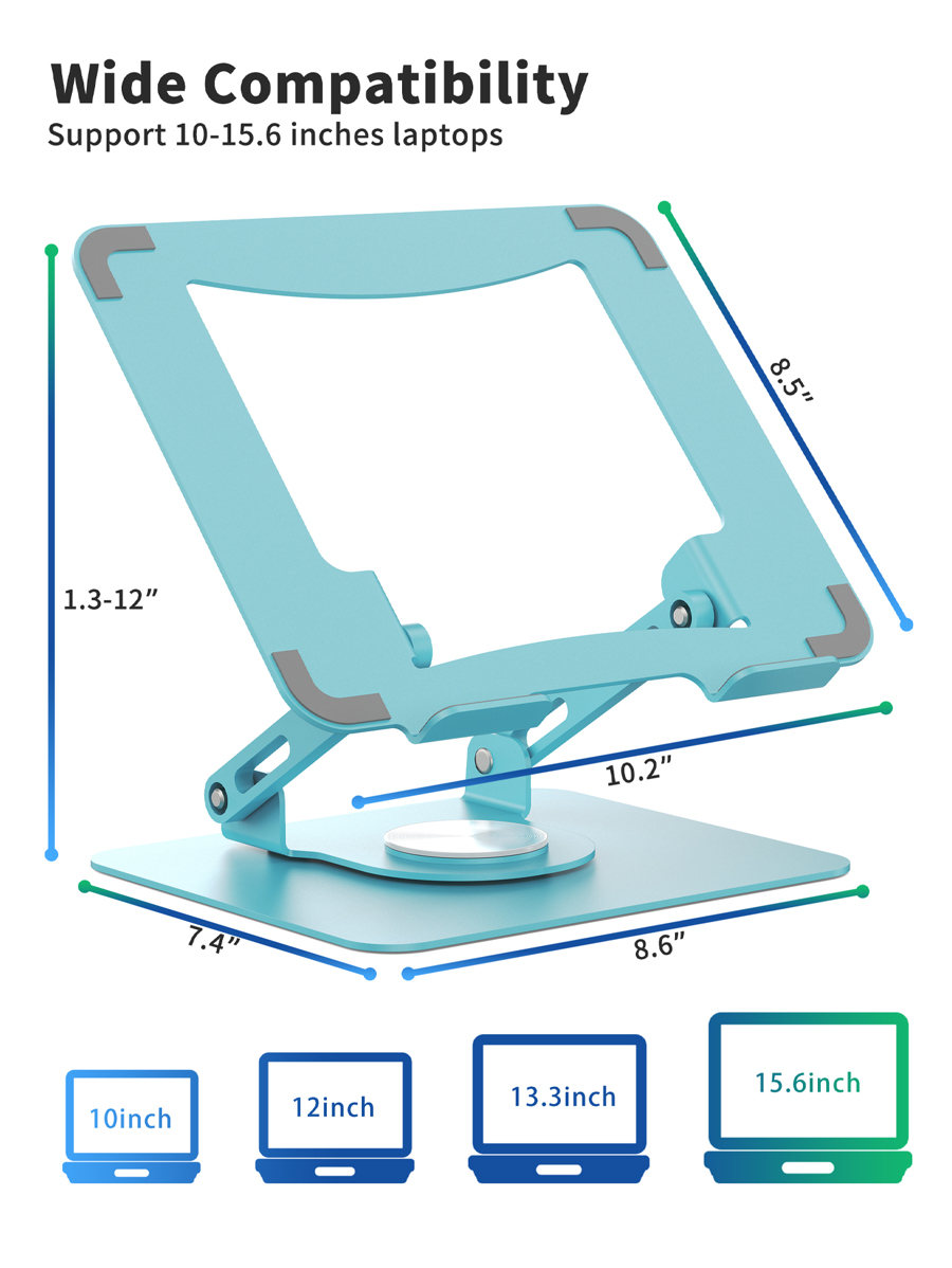 SOUNDANCE Laptop Stand with 360° Rotating Base, Ergonomic Computer ...