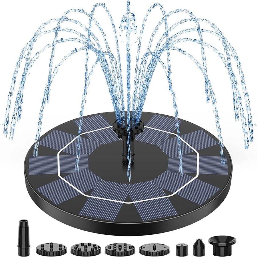 3W Solar Fountain Pump with 1200 mAh Battery Backup Floating Solar ...