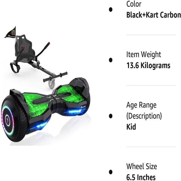 EVERCROSS Hoverboard, 6.5'' Hover Board with Seat Attachment, Self ...