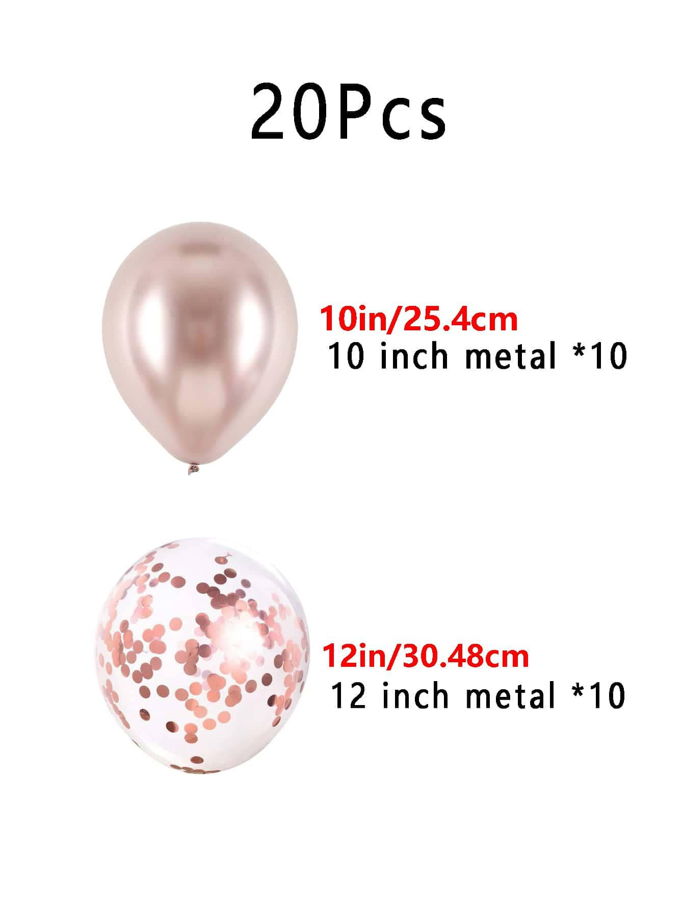 20pcs Latex Balloon Metallic Rose Gold Confetti Party Decoration ...