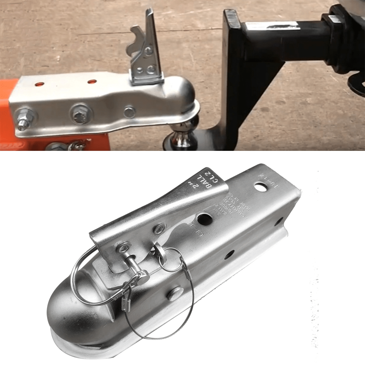 Trailer Coupler 2 X 2 Inch Hitch Ball Coupling Straight Tongue 3500 Lbs ...