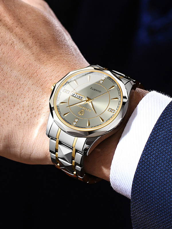 Luxury Men's Stainless Steel Quartz Watch With Waterproof, Luminous ...