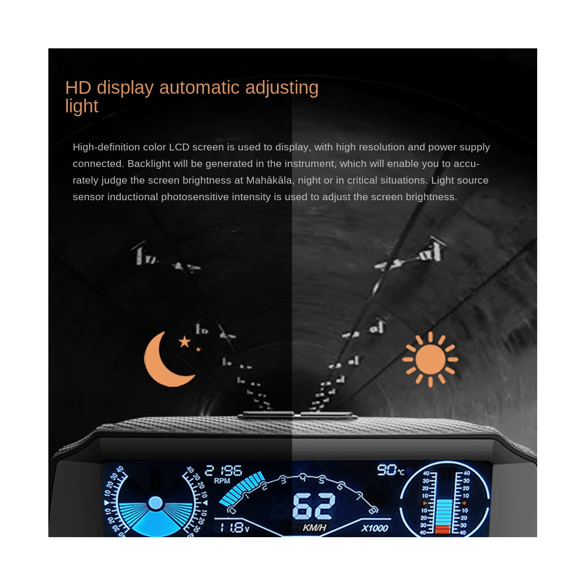 X90 On-Board Computer Display OBD2 Car Speedometer OBD Gauge with Tilt ...