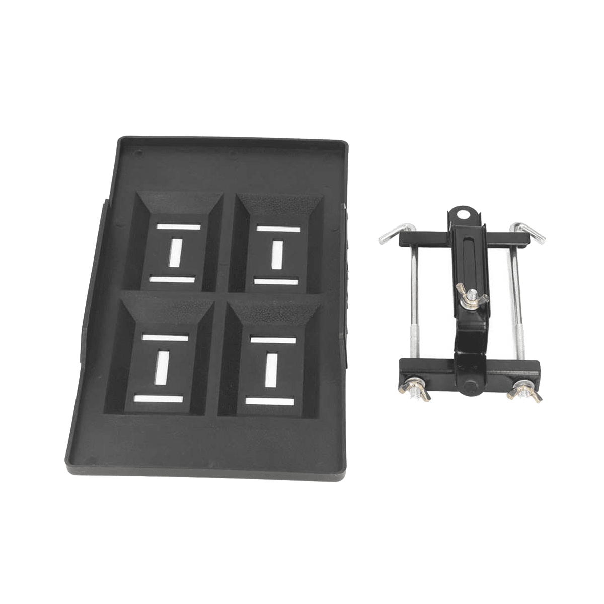 Car Battery Hold Down Tray Bracket Kit Height Adjustable Black Sturdy ...