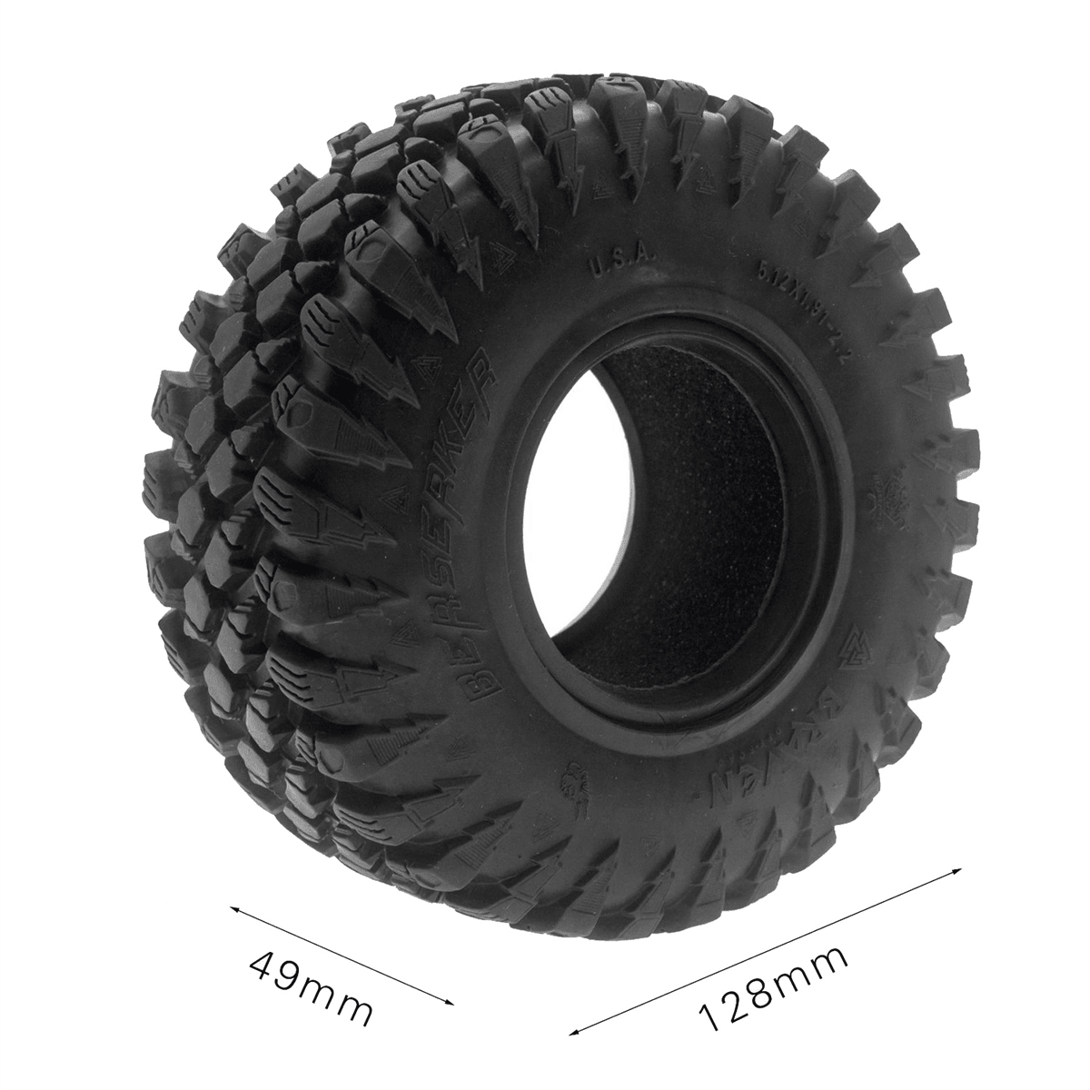 4Pcs Rock Crawler 2.2 Inch Tires Soft 128mm Tyre with Foams for Axial ...