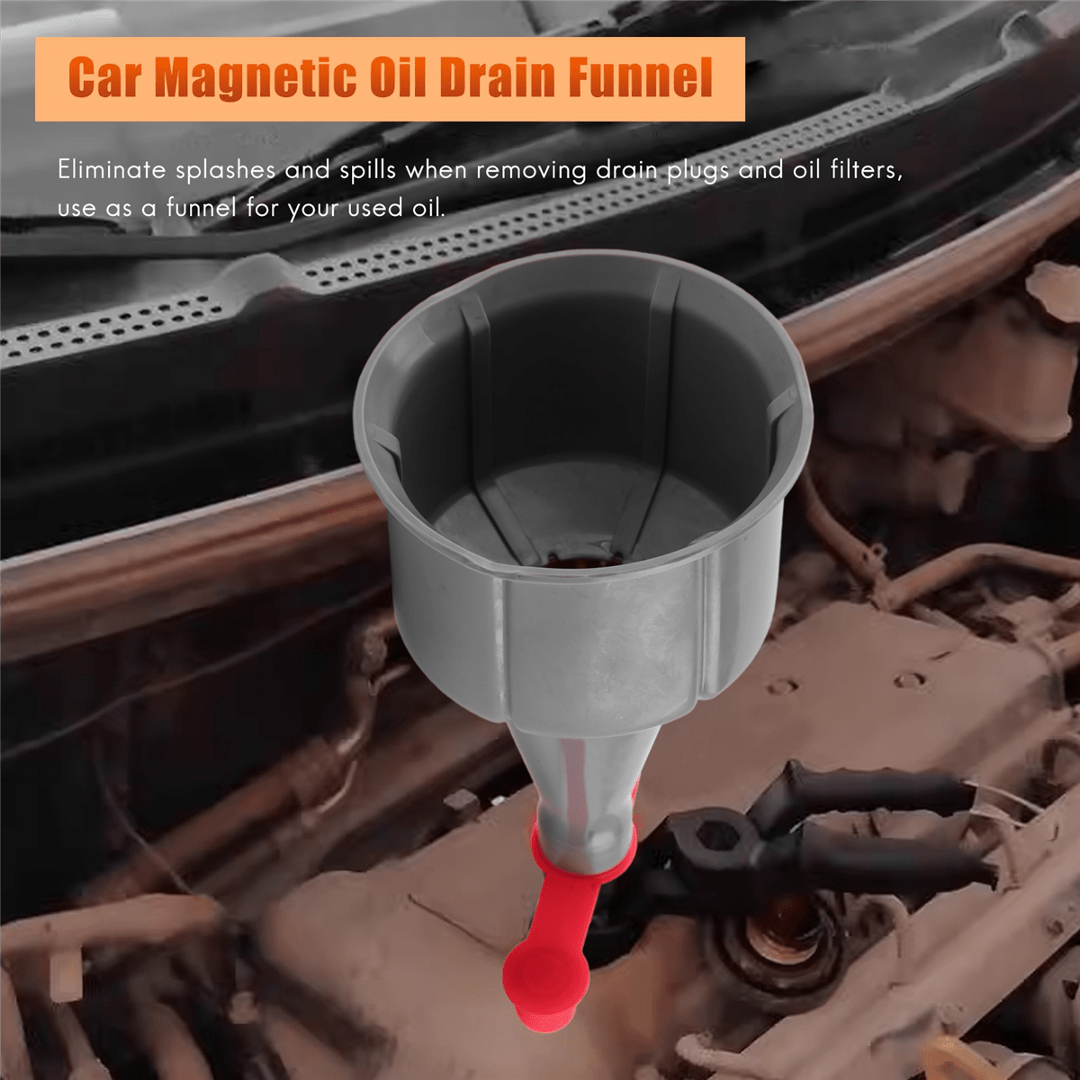 Car Magnetic Oil Drain Funnel 3 in 1 Anti Spill Filter Tool Spill Free ...