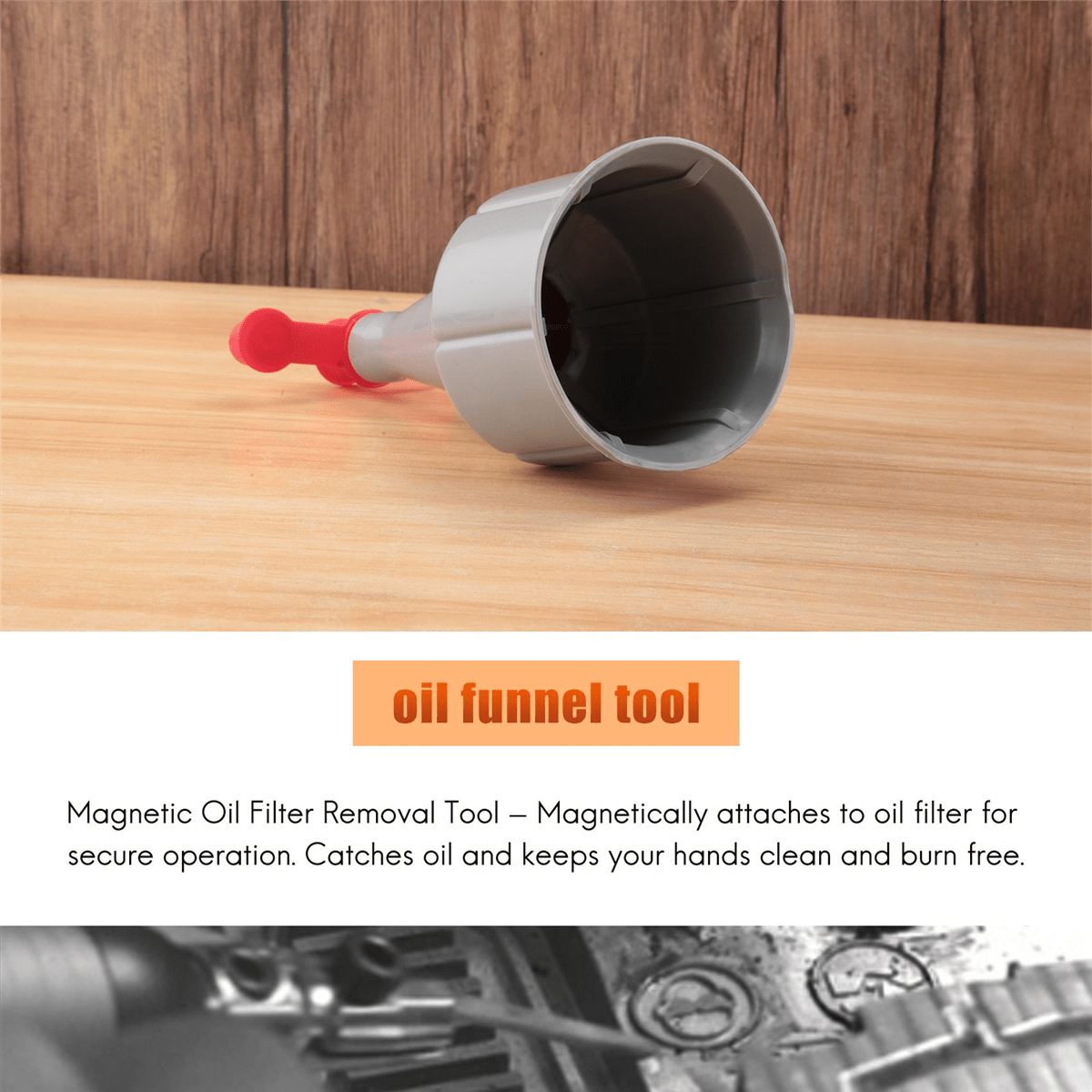 Car Magnetic Oil Drain Funnel 3 in 1 Anti Spill Filter Tool Spill Free ...