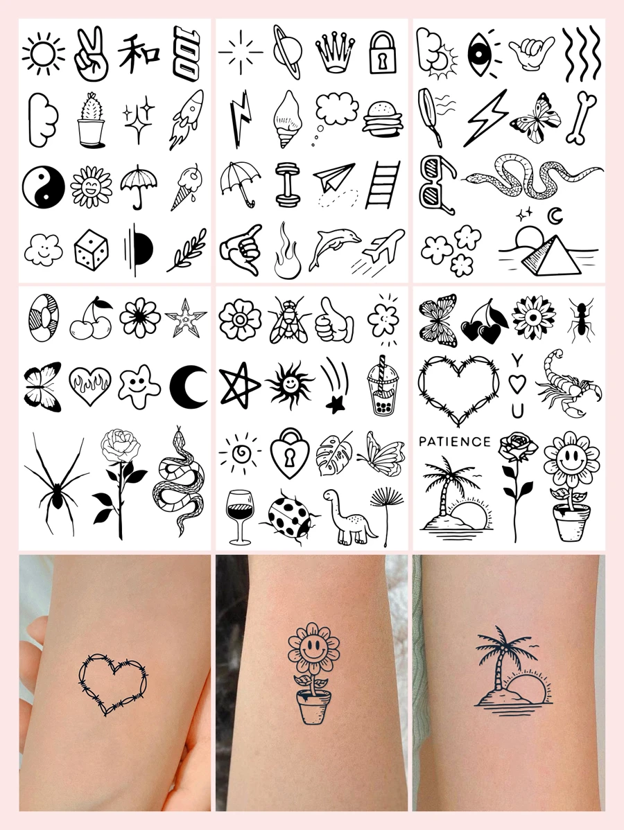Cute Finger & Wrist Small Temporary Tattoo Sticker Collection With ...