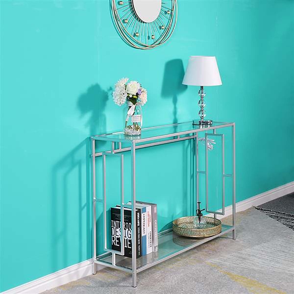 Console Tables for Entryway,Solid Wood Console TableToughened Glass ...
