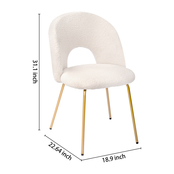 Dining Chairs, Set of 2, Fleece White | SHEIN USA