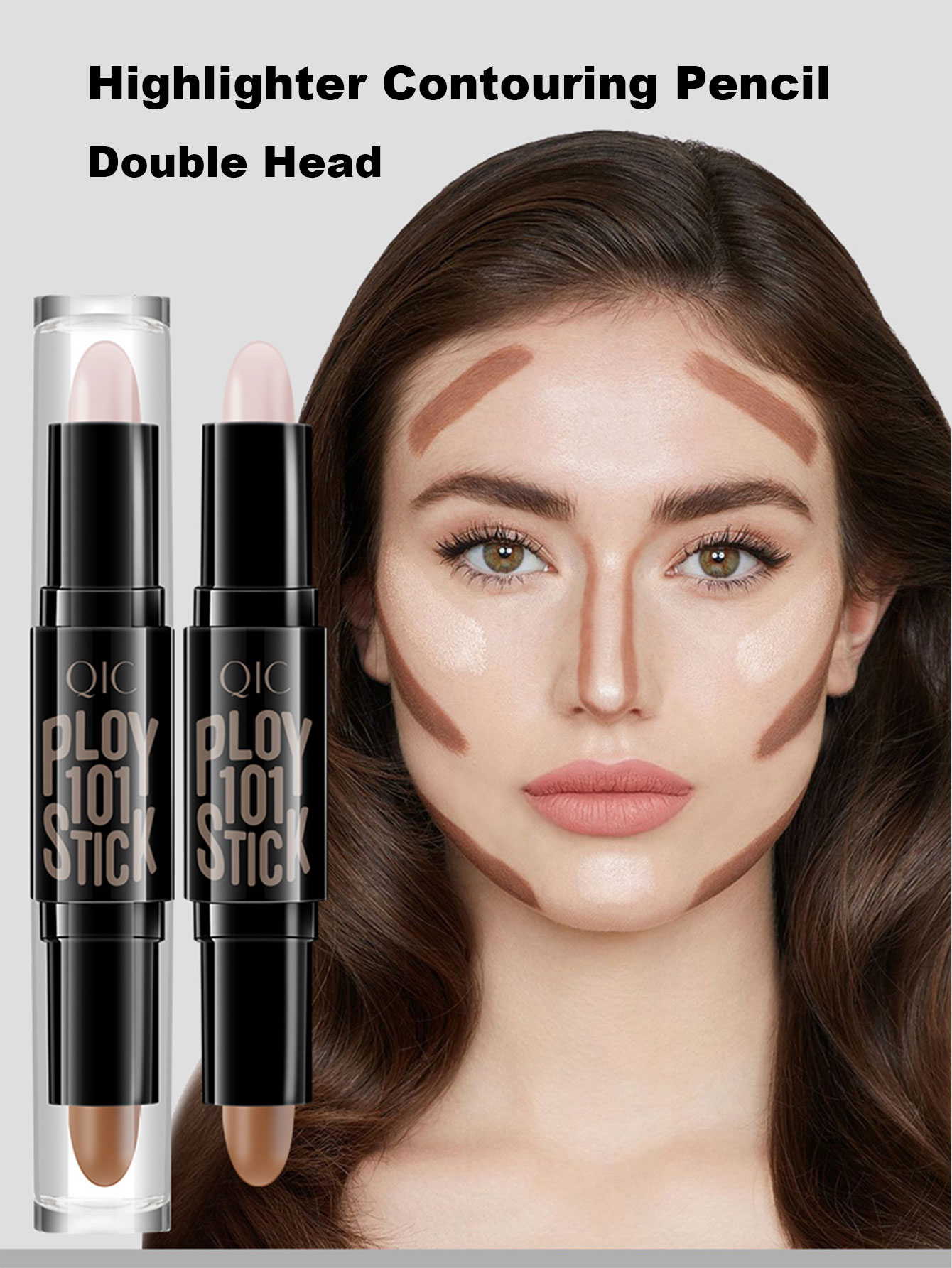 Double-head Highlighter Contouring Pencil Shape & Define Contour Stick ...