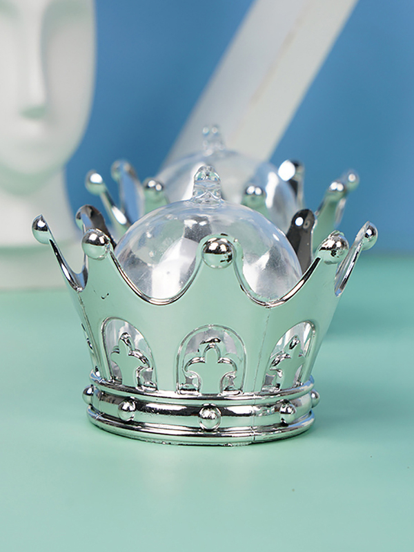 1pc Creative Silver Plastic Crown Shaped Candy Box | SHEIN USA