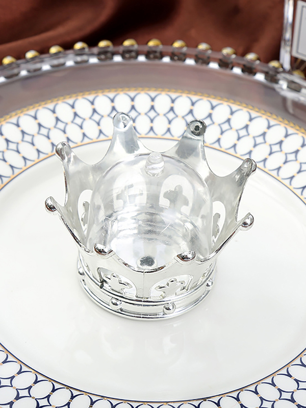 1pc Creative Silver Plastic Crown Shaped Candy Box | SHEIN USA