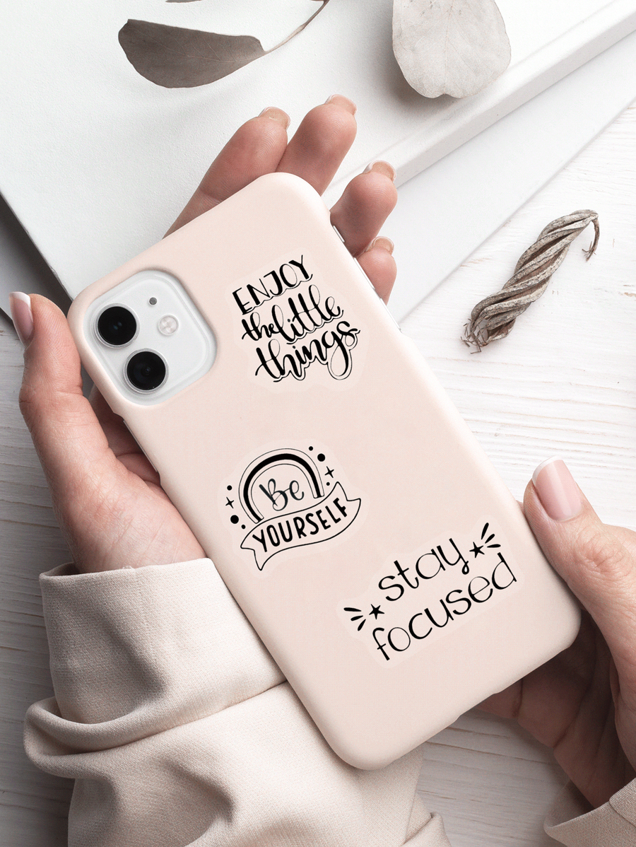 105pcs Transparent Inspirational Sticker Aesthetic Words Sticker ...