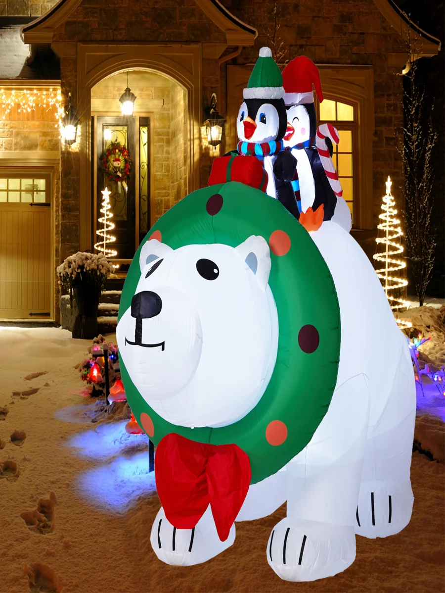 Inflatables 9Ft Christmas Inflatable Polar Bear Blow Up Outdoor ...