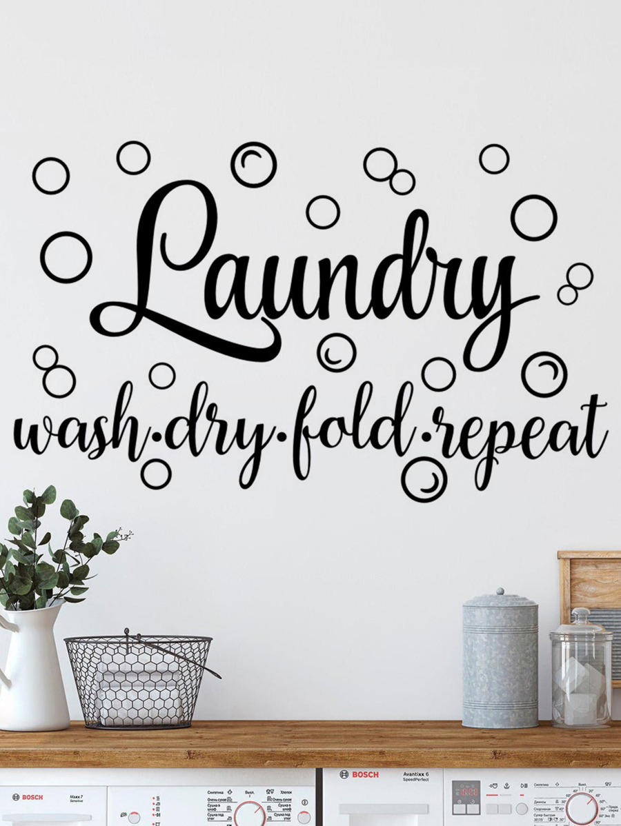 1PC Laundry Bubble Decal Quote Sticker Cute Laundry Signs Wall Hint ...