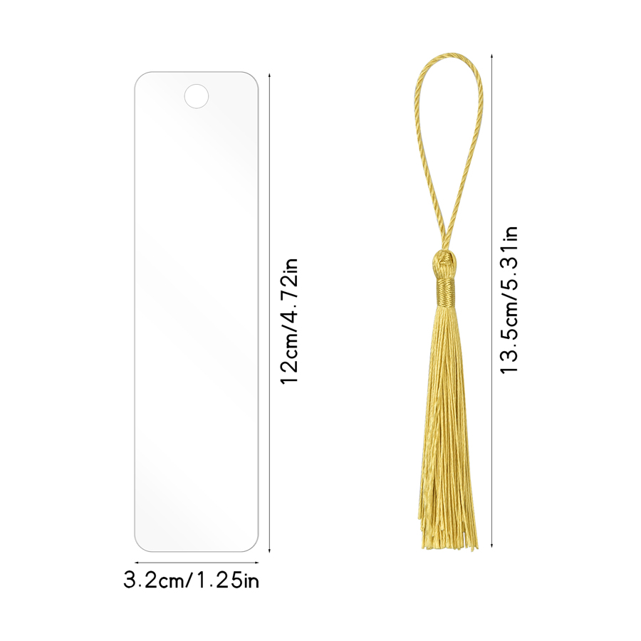 15pcs/pack DIY Blank Bookmarks with 15 MultiColor Tassels, DIY ...