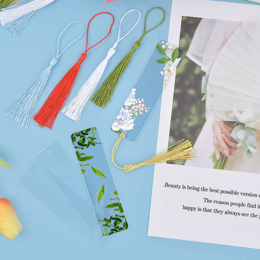 15pcs/pack DIY Blank Bookmarks with 15 MultiColor Tassels, DIY ...