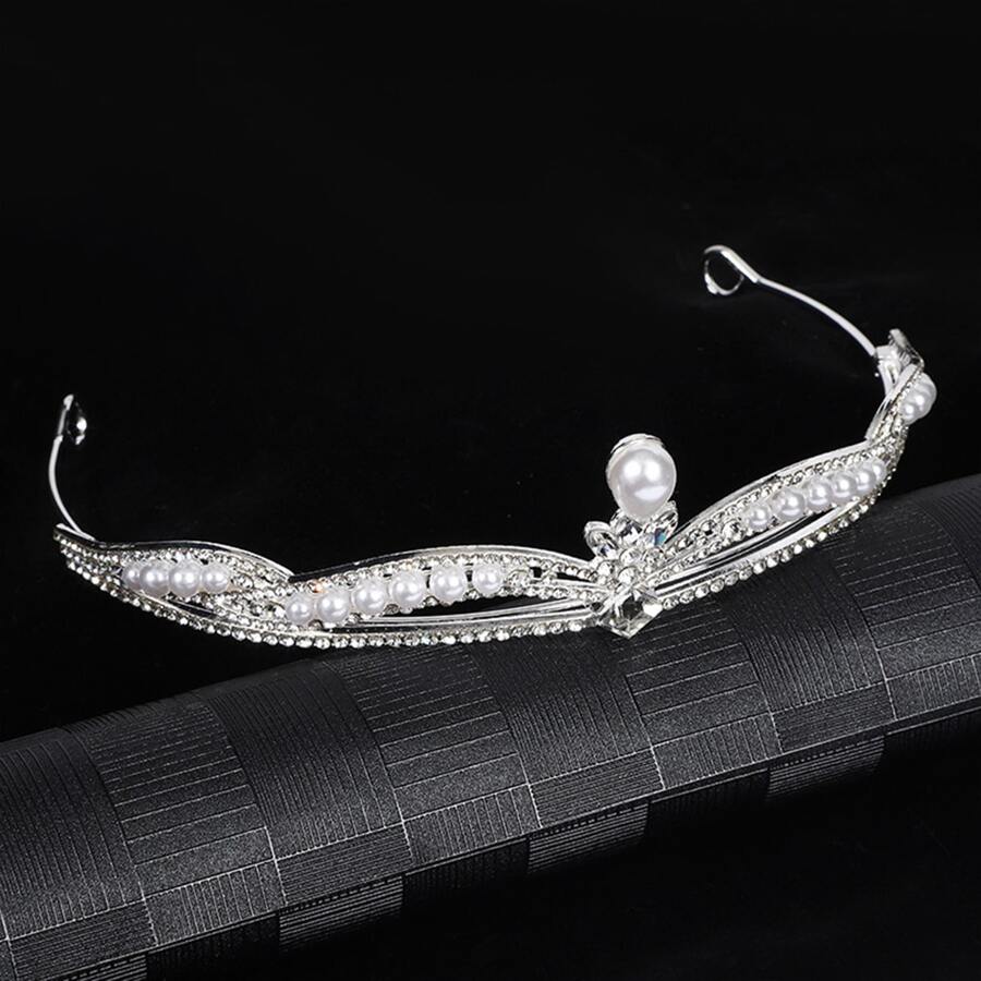 Rhinestone Faux Pearl Decor Crown | SHEIN USA