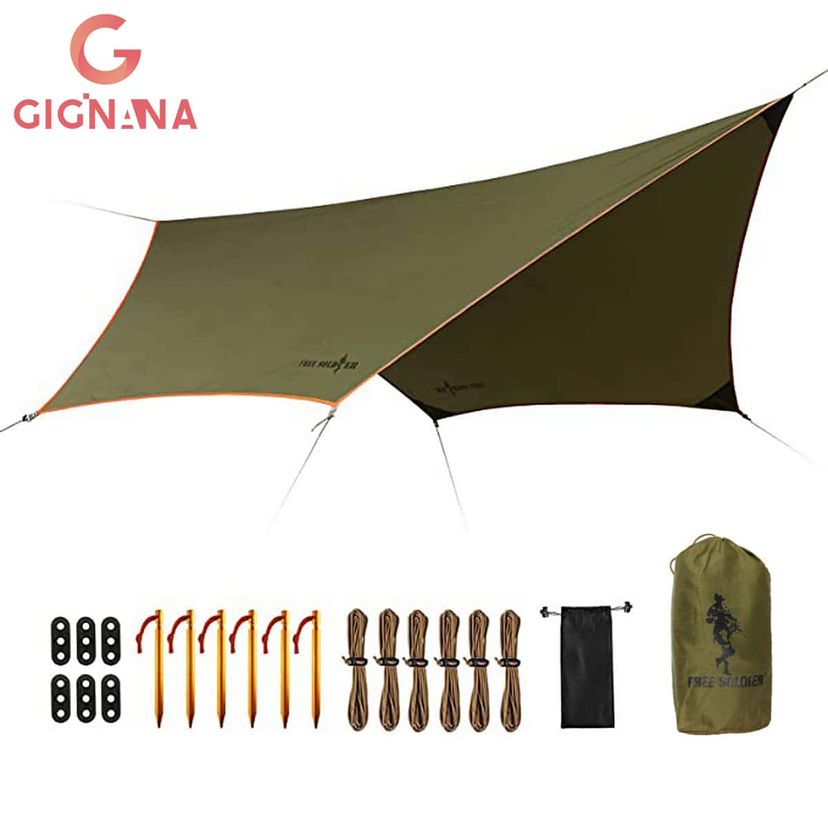 FREE SOLDIER Waterproof Portable Tarp Multifunctional Outdoor Camping ...