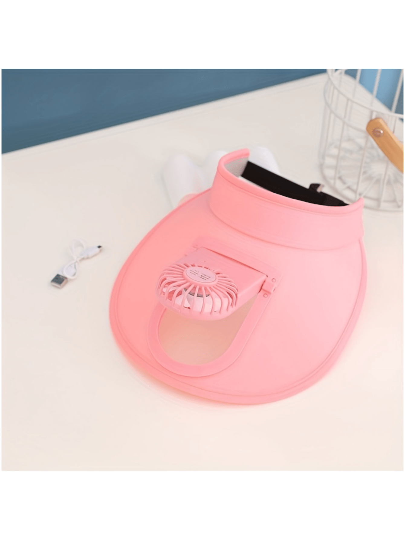 Candy USB charging fan cap Summer must-have sea breeze fan cap Adult ...