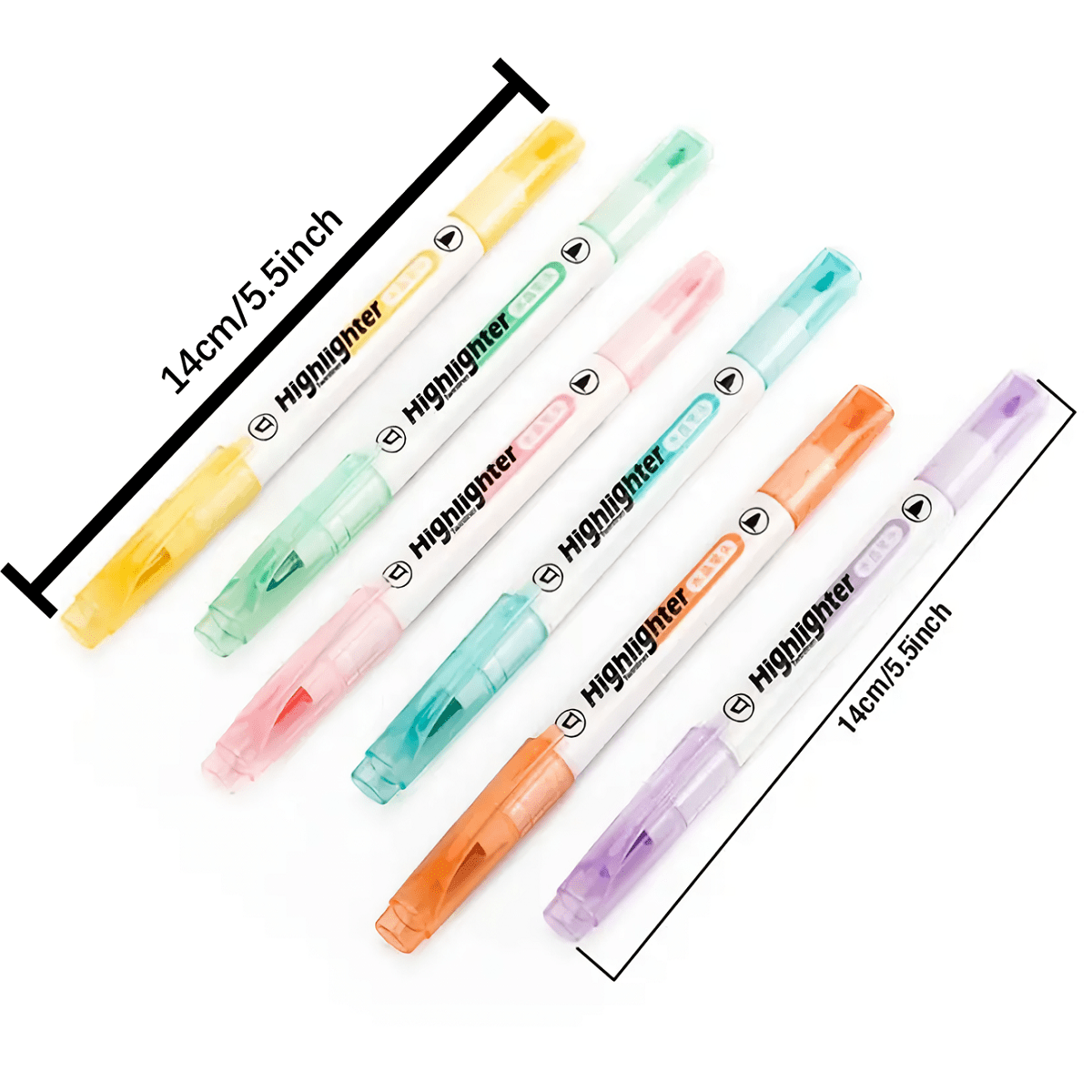 6pcs Clear View Tip soft light Highlighter marker pens,For students ...