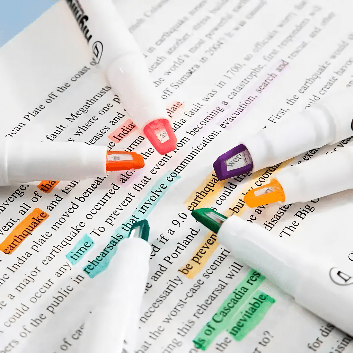 6st Clear View Tip soft light Highlighter tuschpennor , För studenter ...