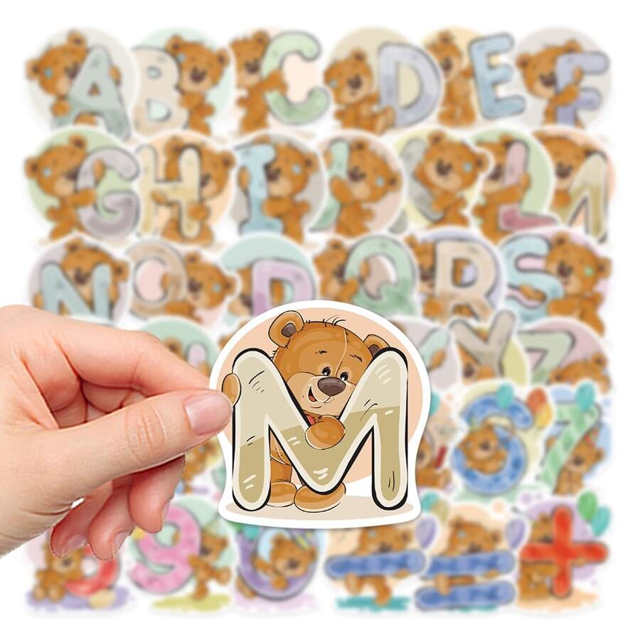 Cartoon Numeric And Alphabet Sticker Decal For Laptop, Mobile Phone ...