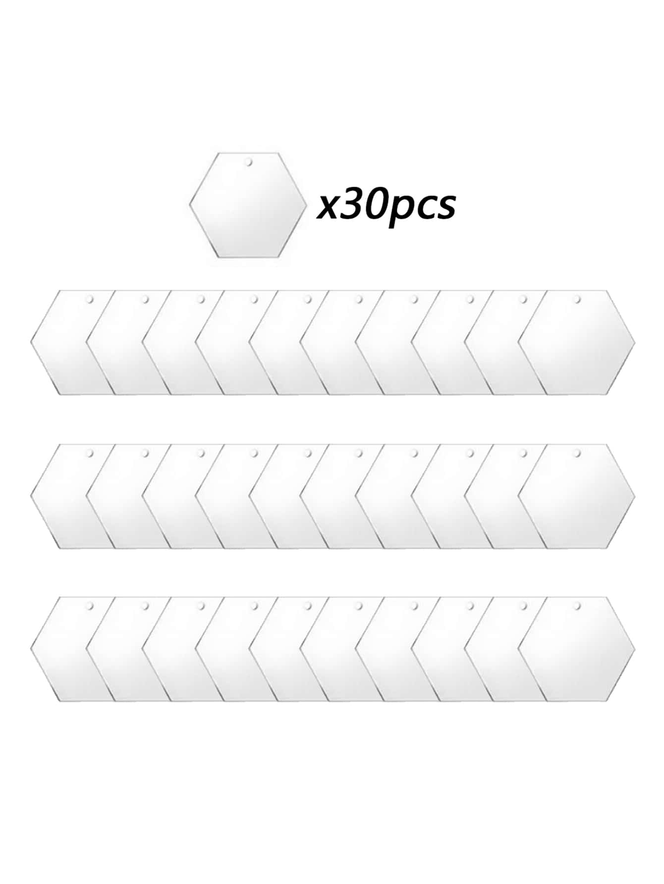 30pcs Hexagonal Blank Acrylic Sheets, Creative Diy Children's Drawing ...