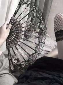 1pc Women's Lace Folding Fan, Suitable For Party Attire Elegant Witch ...