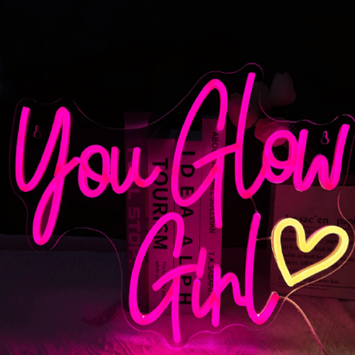 1pc PMMA Neon Light, Creative Letter & Heart Shaped LED Neon Sign For ...