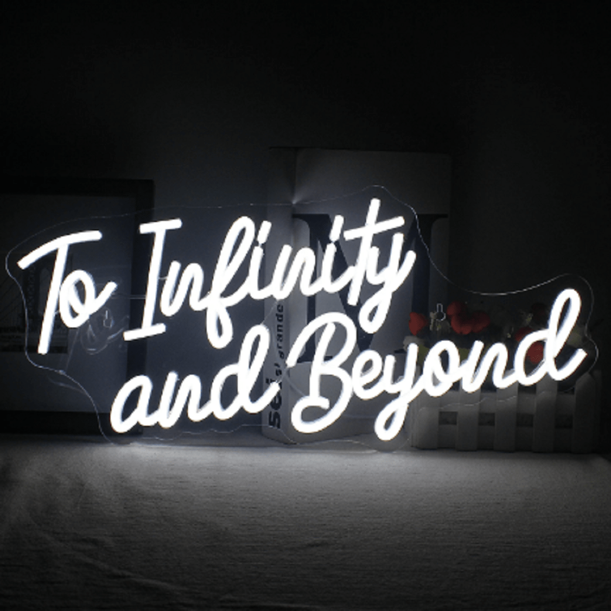 1pc PMMA Neon Light, Modern White Letter Design LED Neon Sign For Home ...