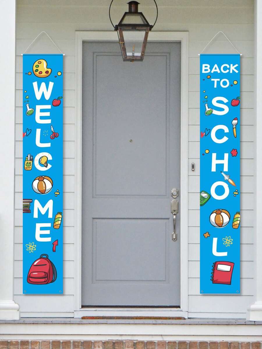 trasero a escuela Banner bienvenido Banner para de escuela colgante de ...