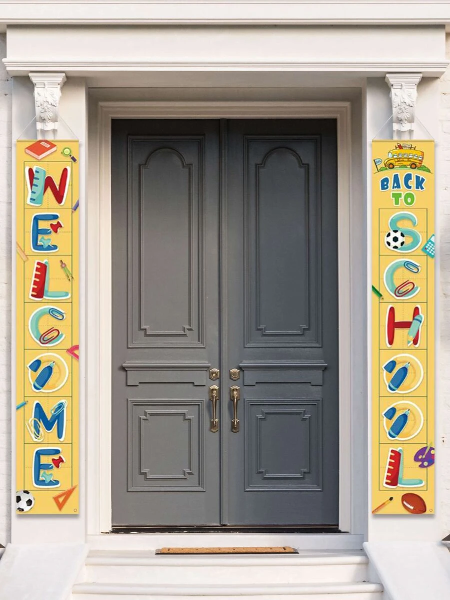 Back to School Banner Welcome Banner for First Day of School Hanging ...