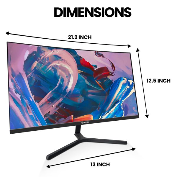 CRUA 24" Curved Monitor, FHD(1920×1080p) 2800R 75HZ, 99% sRGB Color ...