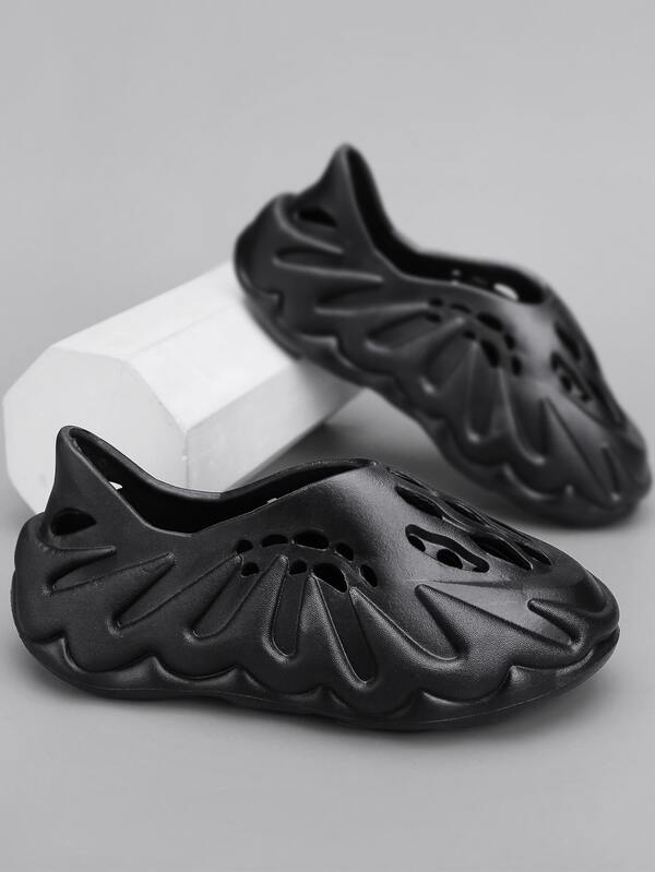 Cool Vented Clogs For Men, Black Hollow Out Design EVA Clogs | SHEIN USA