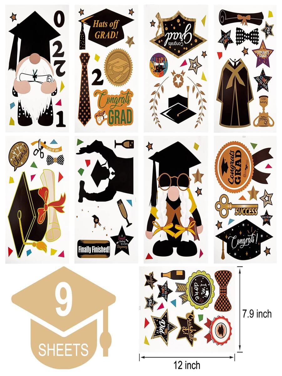 Back to School Window Clings, Electrostatic Gnome-themed Stickers for ...