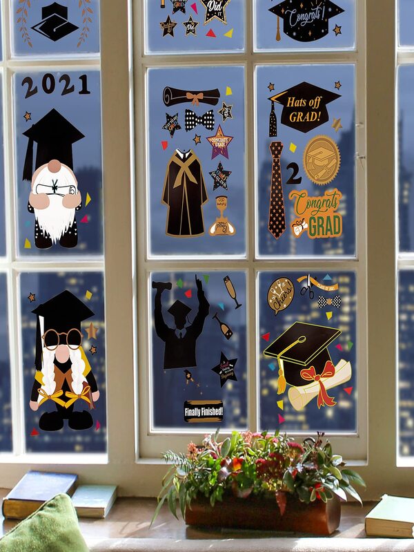 Back to School Window Clings, Electrostatic Gnome-themed Stickers for ...