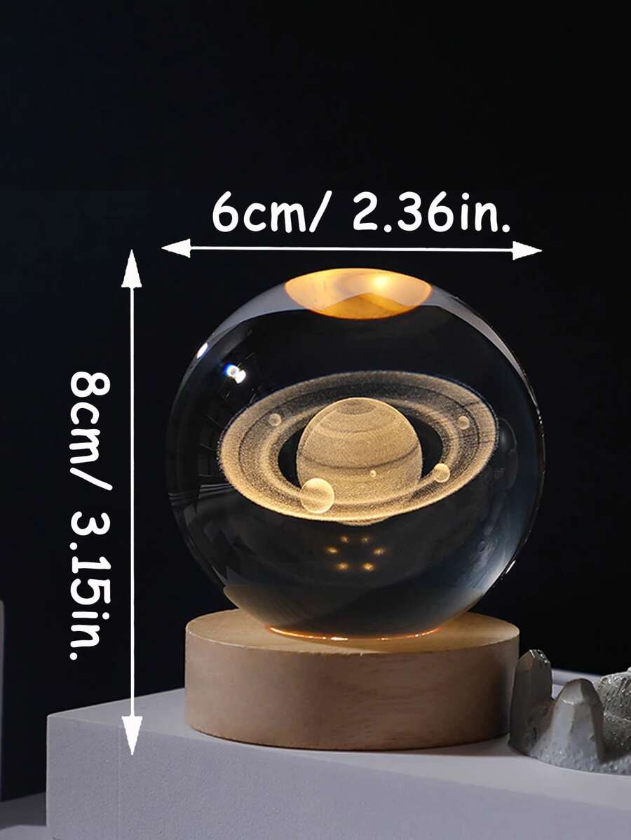 1pc Saturn Planet Design Decorative Crystal Ball, 60mm Modern ...