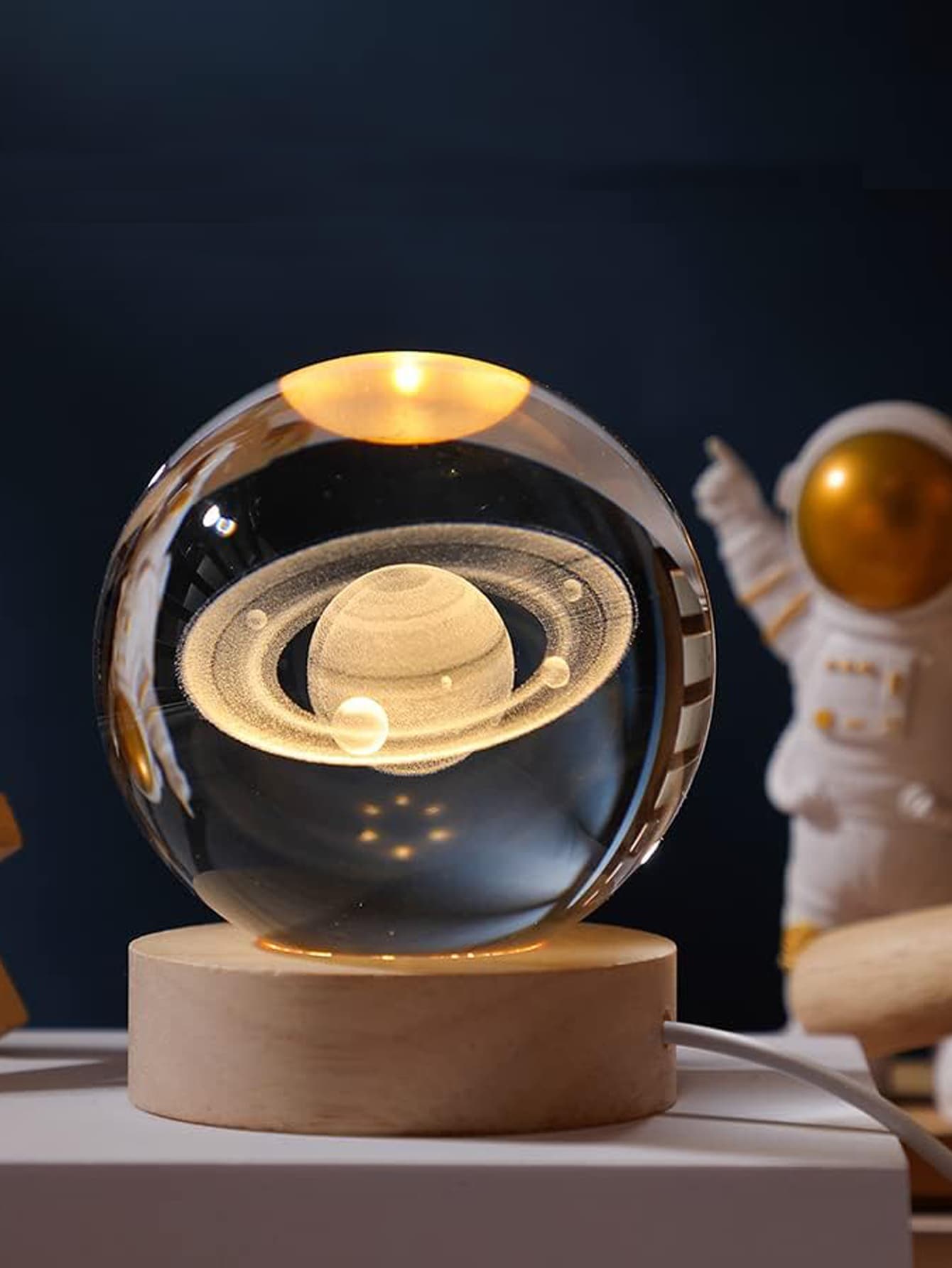 1pc Saturn Planet Design Decorative Crystal Ball, 60mm Modern ...