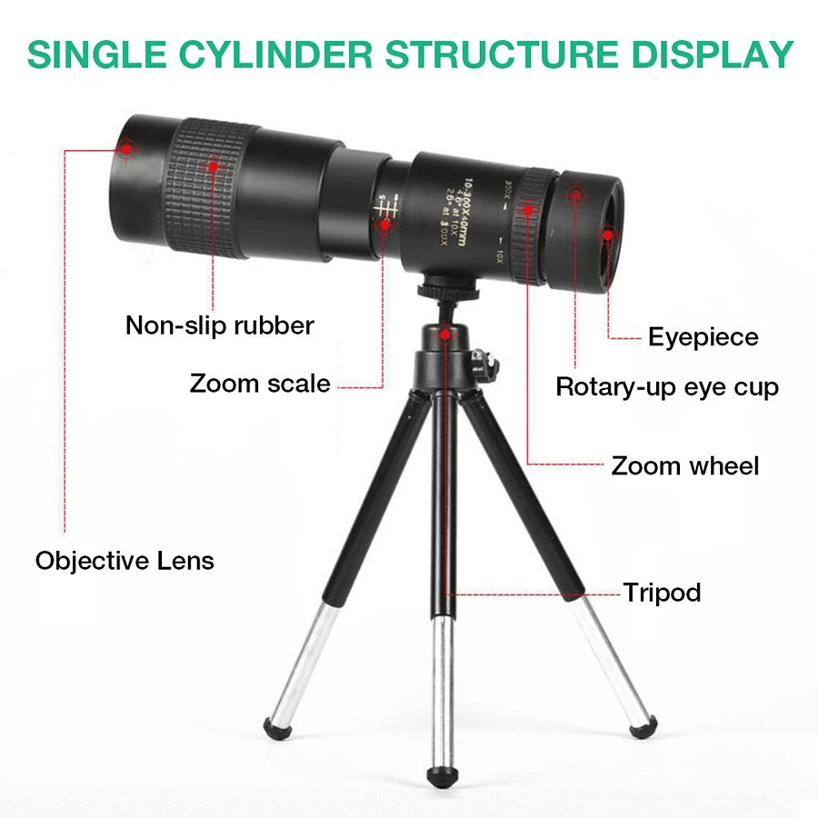 Monocular Telescope With Zoom Function, Single Eye, And Smart Phone ...