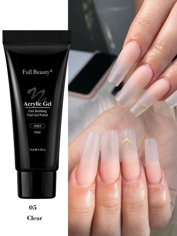 15ml Nail Extensions Acrylic Gel UV Quick Fast Building for Finger Nail ...