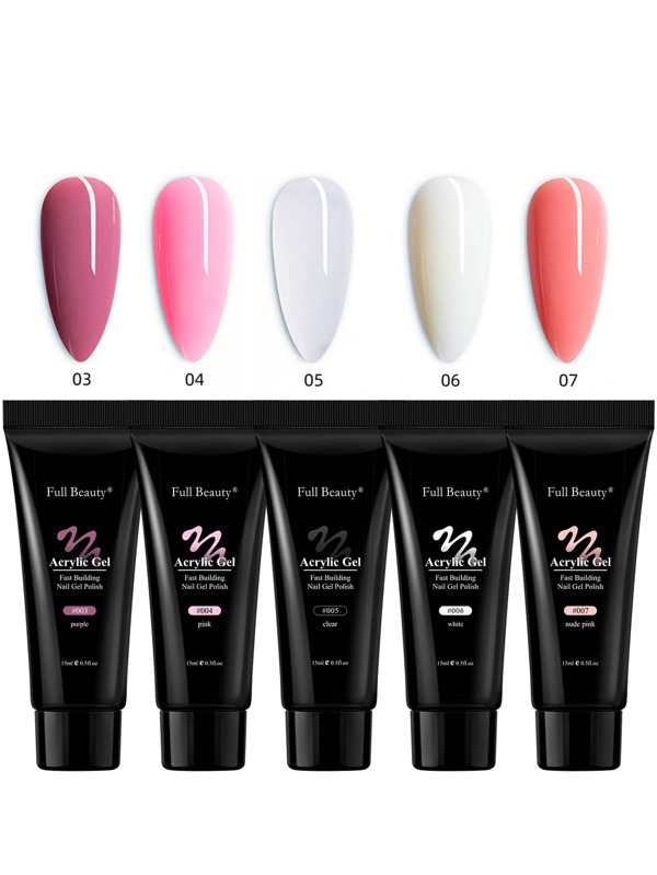 15ml Nail Extensions Acrylic Gel UV Quick Fast Building for Finger Nail ...