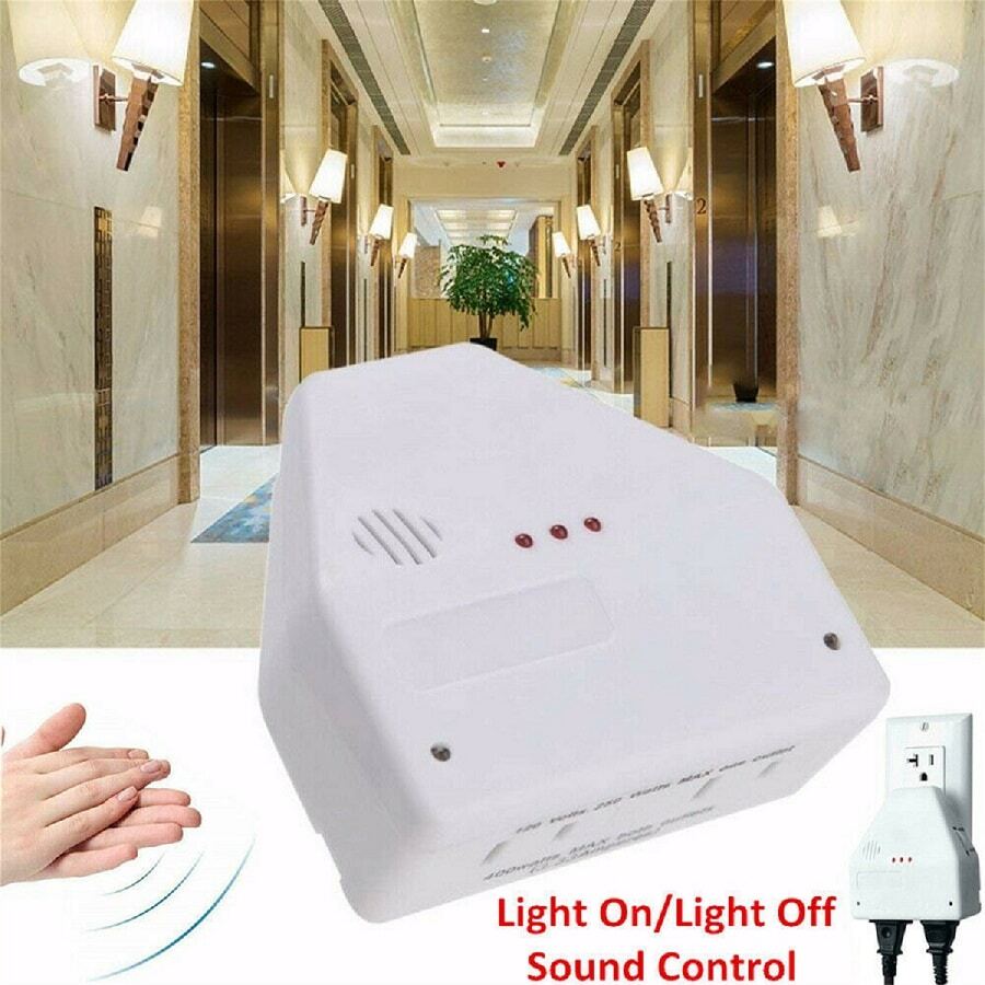 Light Switch Sound Activated Clap On/off Wall Socket Outlet Adapter ...