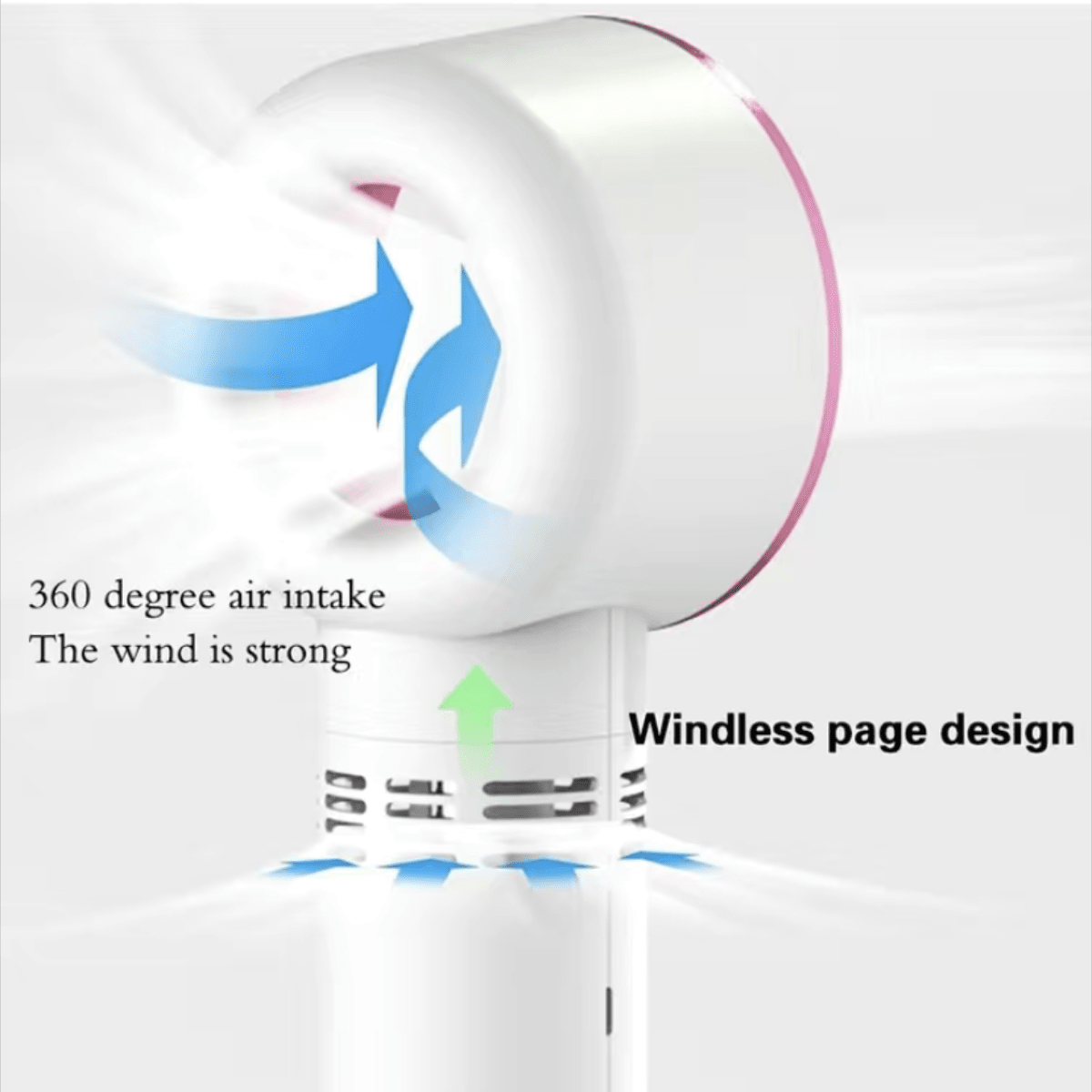 1pc Bladeless Handheld Fan, Mini Portable Fan, USB Desk Fan, Personal ...