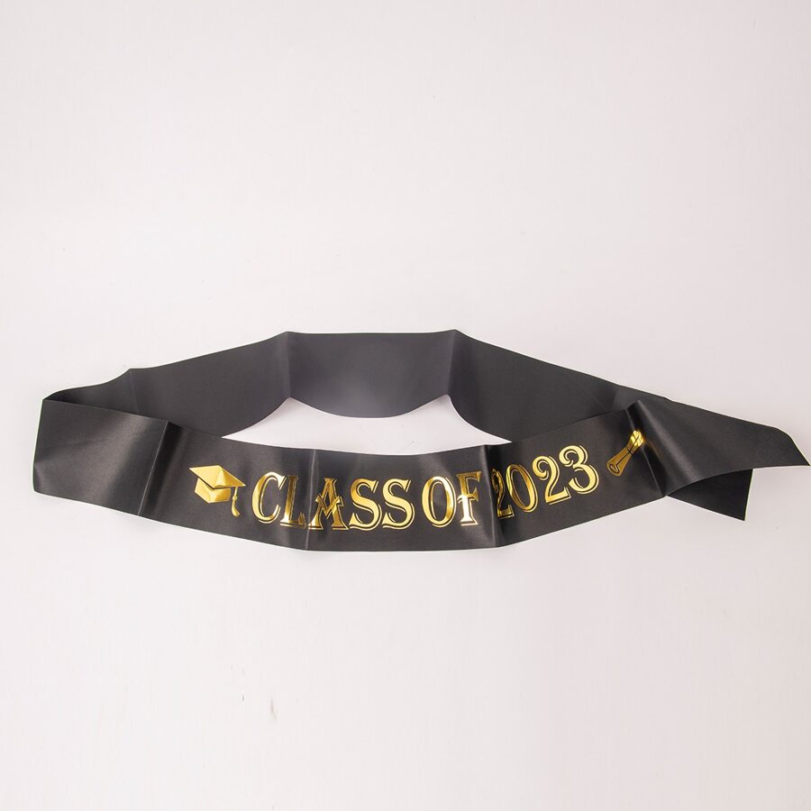 1 pièce Ruban Noir Et Doré graduation Avec De Caractères | Mode en ...