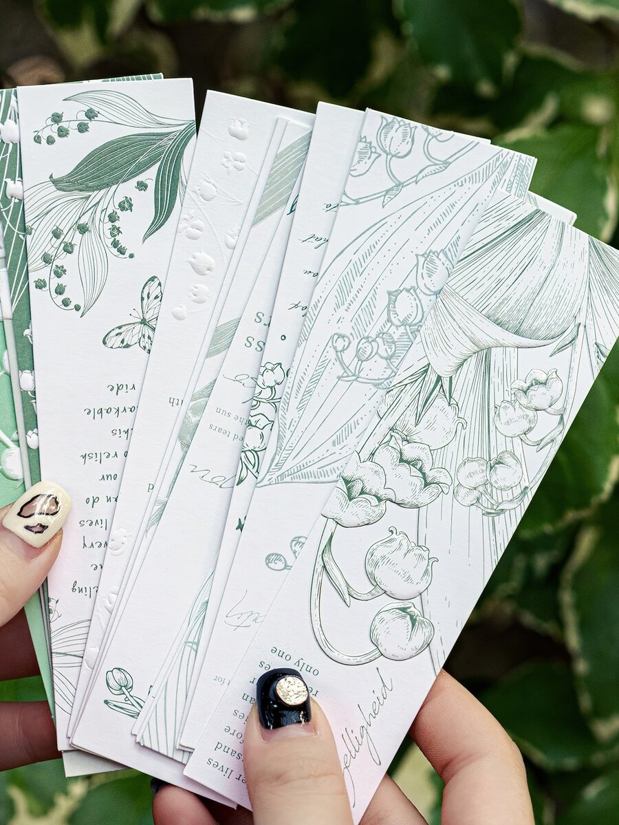 20pcs Lily of The Valley Bookmark Set Relief Flower Paper Memo Page ...